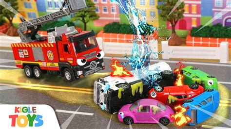 새어나온 기름에 불이 붙었어요😱 장난감 중장비 소방차 구조대 Youtube