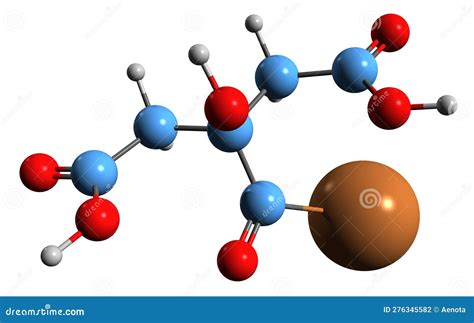 Potassium Citrate Molecule Structural Chemical Formula Ball And Stick Model Isolated Image