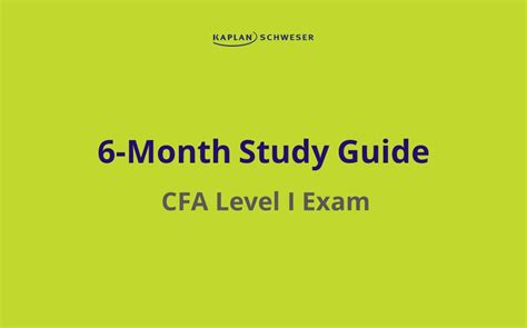 Cfa一级6个月学习指南 Kaplan Schweser