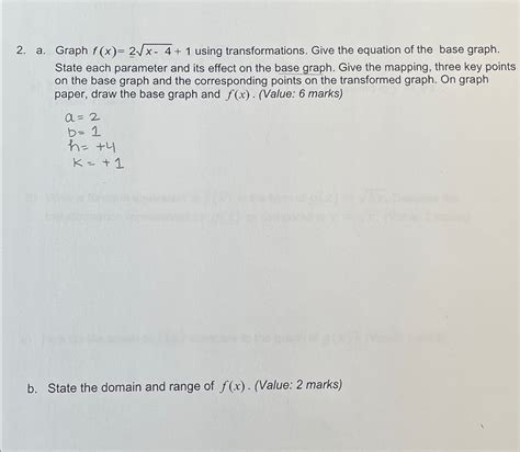 solved a ﻿graph f x 2x 42 1 ﻿using transformations give