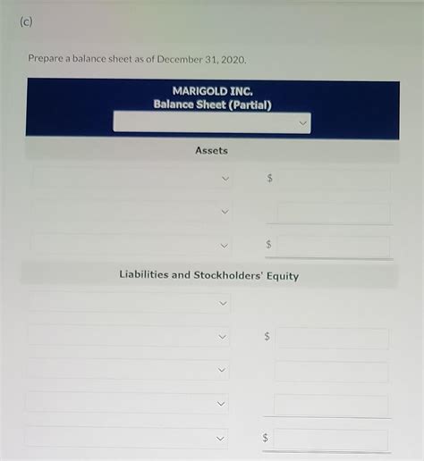 Solved On January 1 2020 Marigold Inc Had The Following