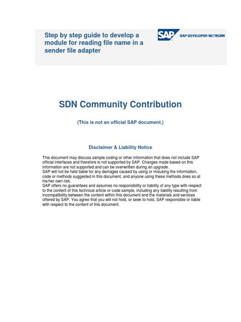 How To Develop A Module For Reading File Name In A Sender File Adapter Xi 30 Pdf Enterprise