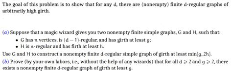 the goal of this problem is to show that for any d