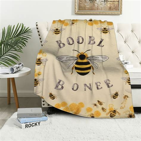 Nawypu Custom Bee Throw Blanket For Girls Lap Size Soft Fuzzy Plush