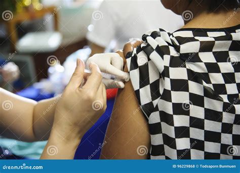 Immunization Vaccine Injection Doctor Inject Vaccine To Patient Arm