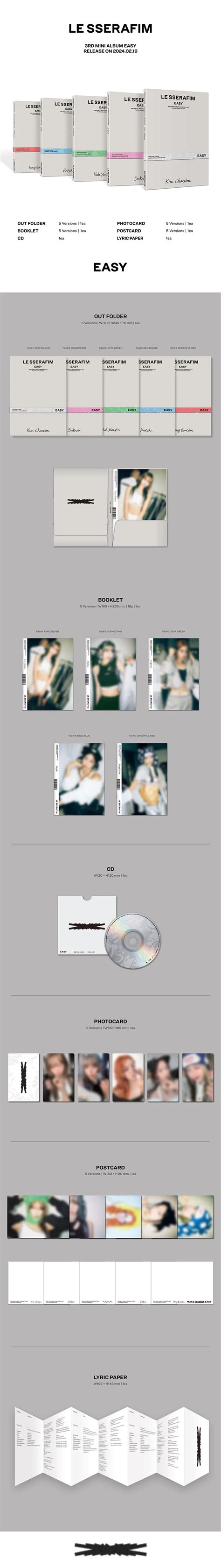 Le Sserafim Easy Compact Version 3rd Mini Album Catchopcd Han