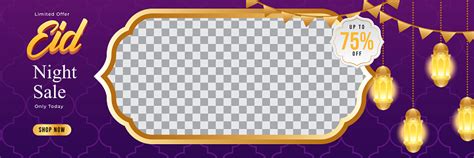 라마단 판매 웹 배너 템플릿 홍보 디자인 용 비즈니스 웹 프로모션 및 소셜 미디어 템플릿 편집 가능한 벡터 그림과 정리된 레이어입니다 3차원 형태에 대한 스톡 벡터 아트 및