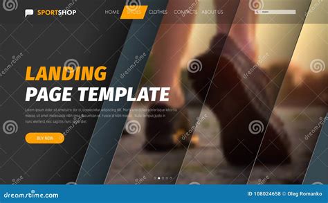 Template Vector Header With Diagonal Elements For Photo And Text Stock
