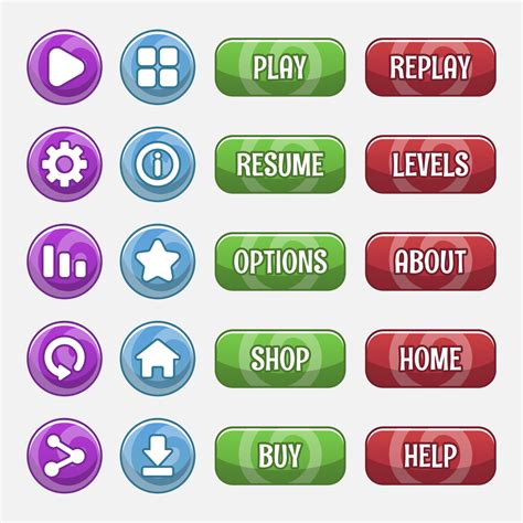 Set Of Game Menu Selection For Rpg And Adventure Game Vector Art At Vecteezy