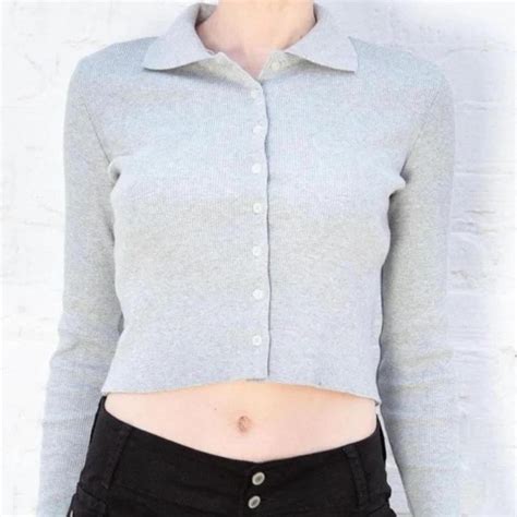 Grey Brandy Melville Long Sleeve Top DO NOT PAY Depop