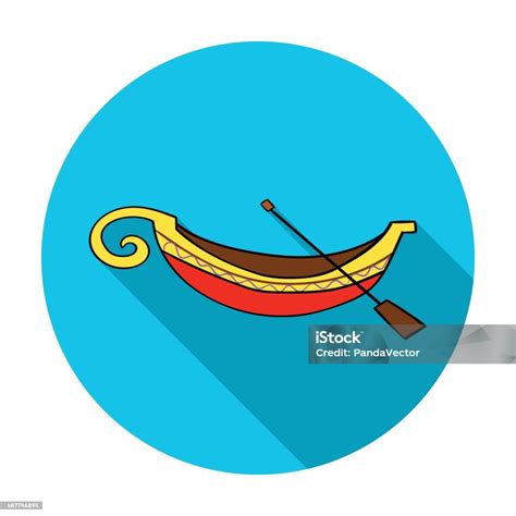 평면 스타일 흰색 배경에 고립에서 이탈리아 곤돌라 아이콘 이탈리아 국가 기호 스톡 벡터 일러스트 강에 대한 스톡 벡터 아트 및 기타 이미지 Istock