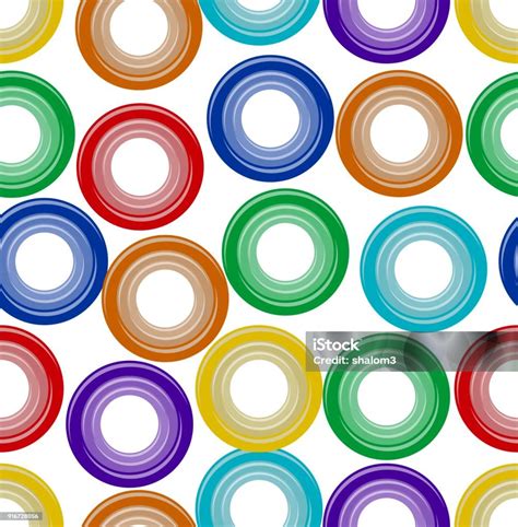 화이트 레인 보우 플라스틱 양각된 원형 모양으로 완벽 한 배경 3차원 형태에 대한 스톡 벡터 아트 및 기타 이미지 3차원 형태 가는 세로줄 무늬 기포 Istock