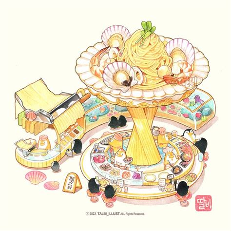 딸비 On X 카와이 그림 푸드 아트 캐릭터 일러스트
