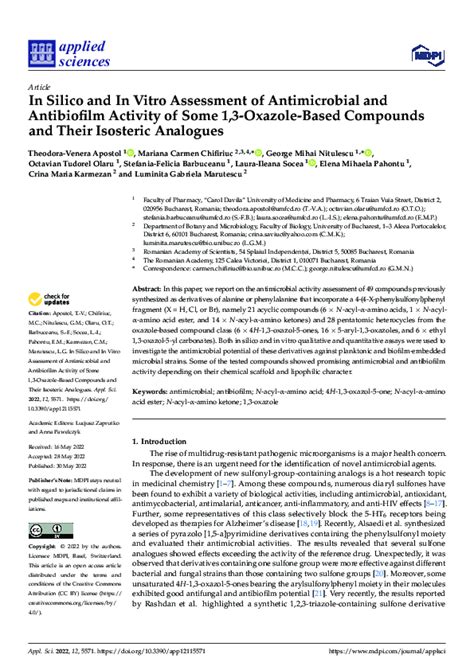 Pdf In Silico And In Vitro Assessment Of Antimicrobial And