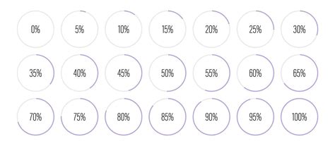 Set Of Circle Percentage Diagrams Vector Art At Vecteezy