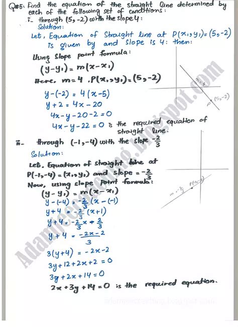 Adamjee Coaching Plane Analytic Geometry Straight Line Exercise 73