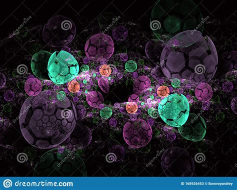 Translucent Bubbles Texture With Glow Bright Multicolored Bunches Of