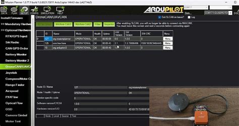 dronecan uavcan is not showing id 10 s name hw version sw version