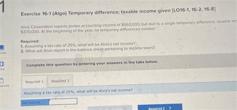 solved exercise 16 1 algo temporary difference taxable