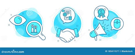 Settings Blueprint Reward And Computer Mouse Icons Set Ab Testing