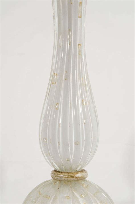 Midcentury Pair Of Murano Glass Barovier And Toso Table Lamps For Sale