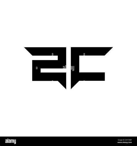 ZC Monogram Logo Letter With Simple Modern Shape Style Design Template Vector Isolated On White