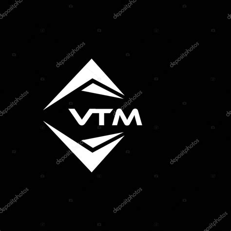 Dise O De Logotipo De Tecnolog A Abstracta VTM Sobre Fondo Negro VTM