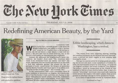 Fritz Haeg Press New York Times July 13th 2006 Images