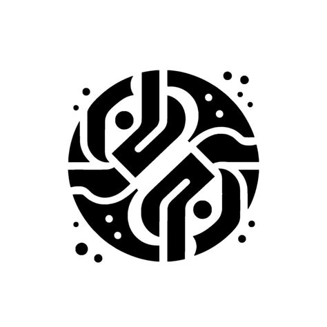 Abstract Circular Black And White With Interlocking Shapes And Dotted Accents 58969037 Vector