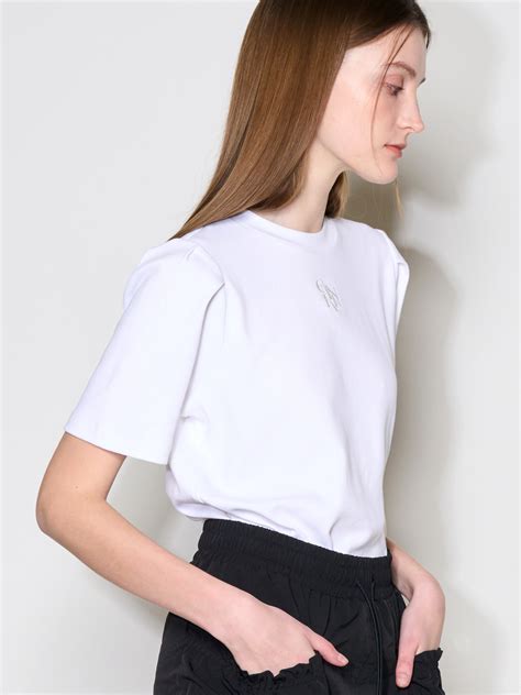 WOMAN GNRL 퍼프 반팔 티셔츠 WHITE