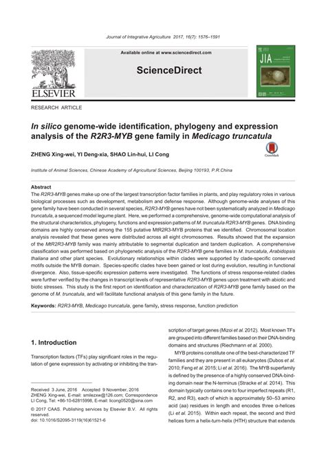 Pdf In Silico Genome Wide Identification Phylogeny And Expression