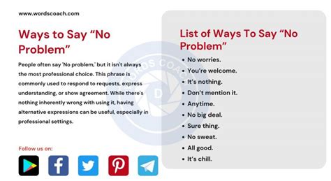 Ways To Say No Problem In English Word Coach