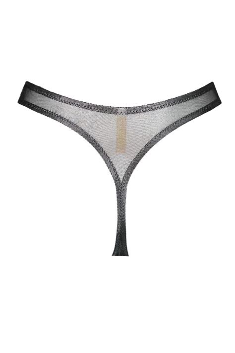 Ramonda Black Silver High Waister Thongs Keosme