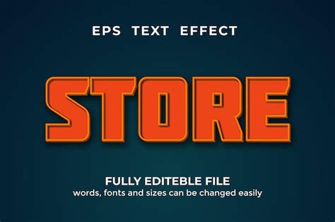 Premium Vector Store 3d Style Editable Text Effect Premium Vector