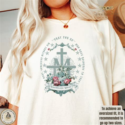 Miraculous Medal T Shirt Virgin Mary T Shirt Immaculate Conception