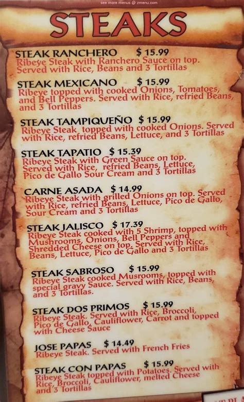 Menu At Dos Primos Restaurant Troy 25 The Plz