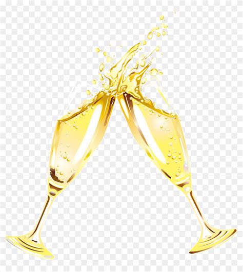 Champagne Glass Flutes Clipart Free New Year Writing Champagne