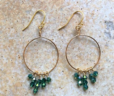 Dangling And Sparkling Hoop Earrings Hoop Earrings Handmade Hoop