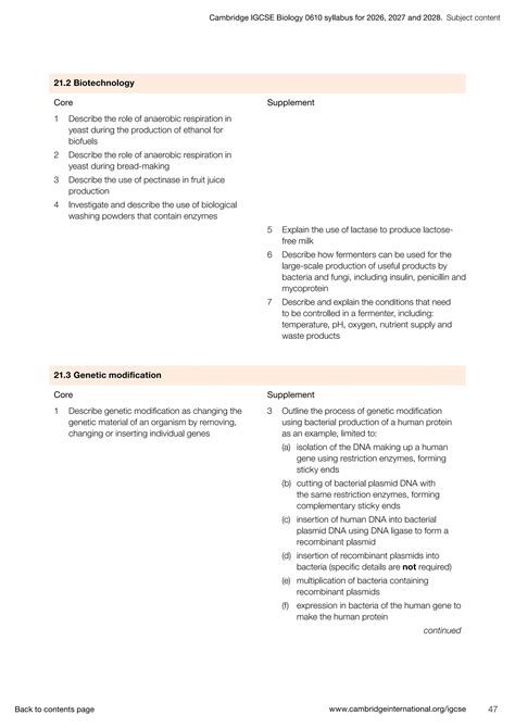 Igcse Biology 0610 2026 2028 Syllabus Pdf