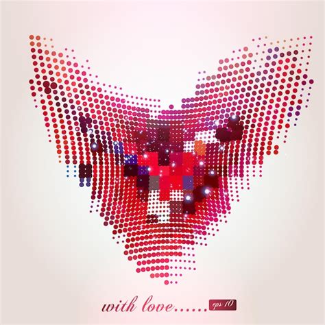 Premium Vector Pixel Pattern Abstract Heart Background Design