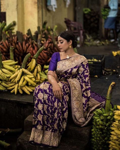 Regina Cassandra Resembles Royalty In A Purple Benarsi Silk Saree