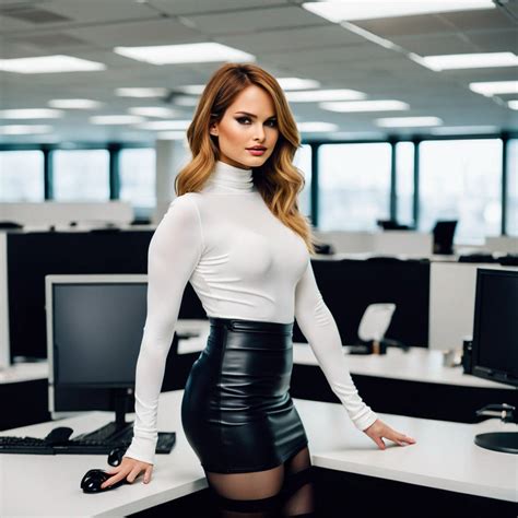 Debby Ryan Sexy Secretary White Turtleneck Leotard By 2024darwin On Deviantart