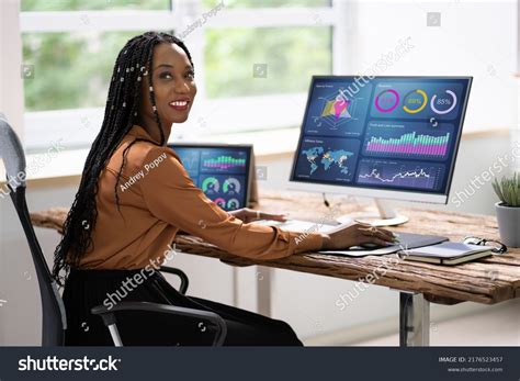 Analyst Woman Looking Business Data Analytics Stock Photo Shutterstock