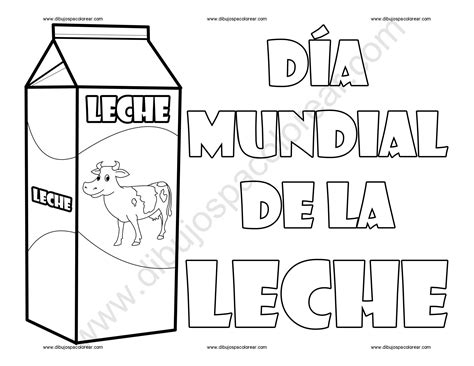 Día Mundial de la Leche dibujo a color y para colorear