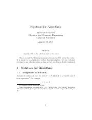 Guide to Programming Notations for Algorithms | Course Hero