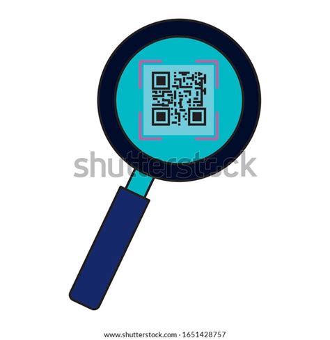 classic qr code magnifying glass vector stock vector royalty free