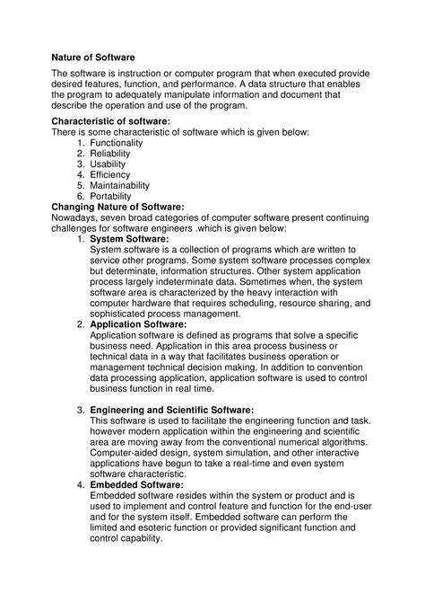 Software Engineering Processes Nature Of Software The