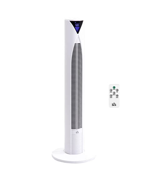 homcom standing oscillating cooling tower fan w 4 modes timer white