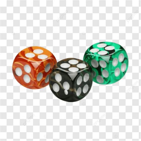 Three Colorful Dice On Transparent Background, Three Colorful Dice ...