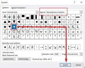 How To Type Diamond Symbol In Word Excel On Keyboard Software